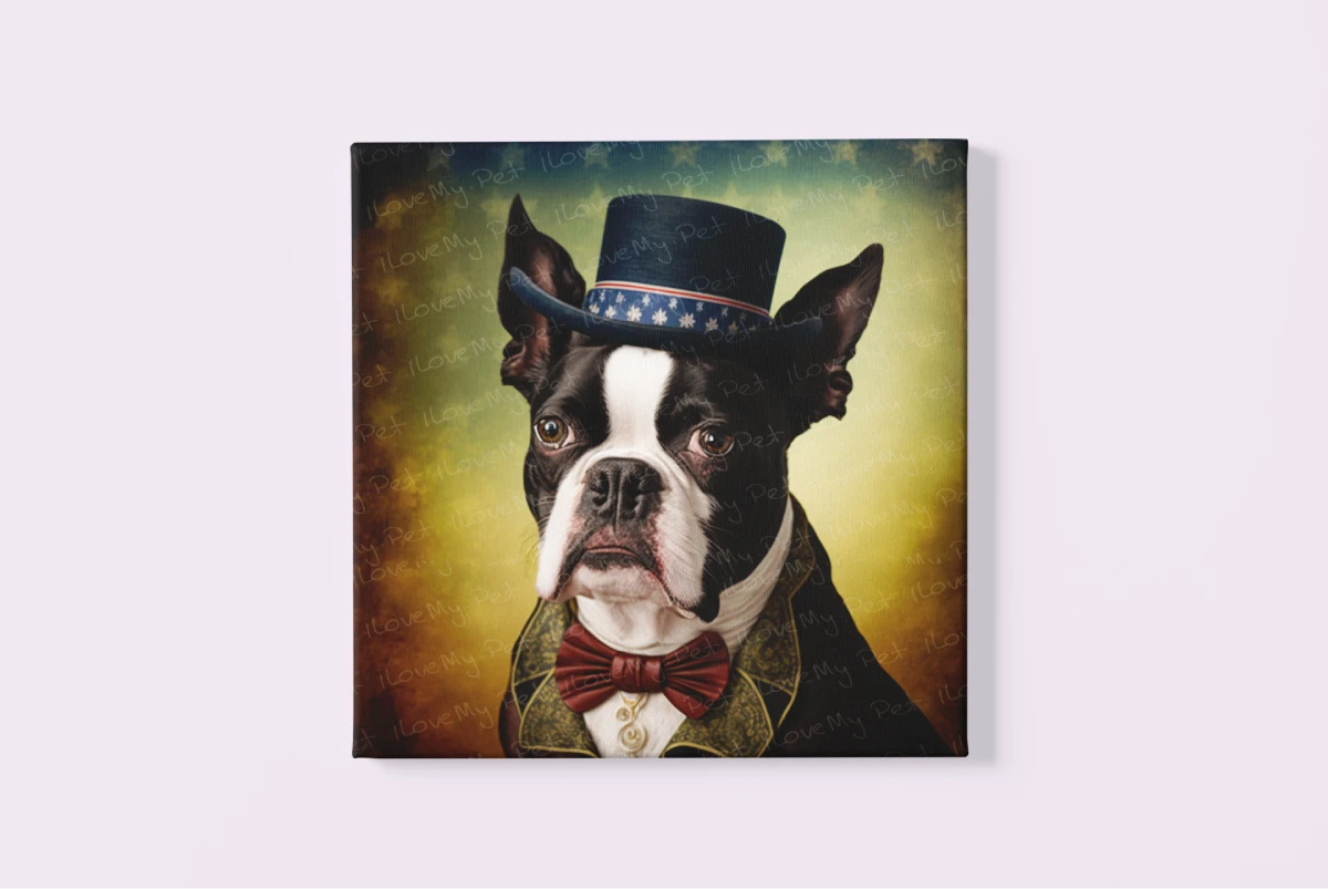 American Aristocrat Boston Terrier Wall Art Poster