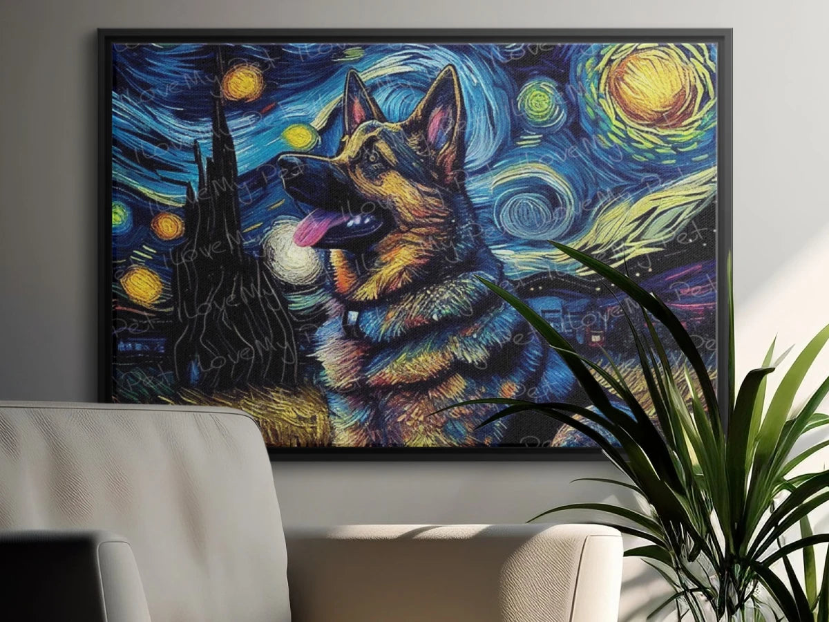 Magical Milky Way German Shepherd Wall Art Poster