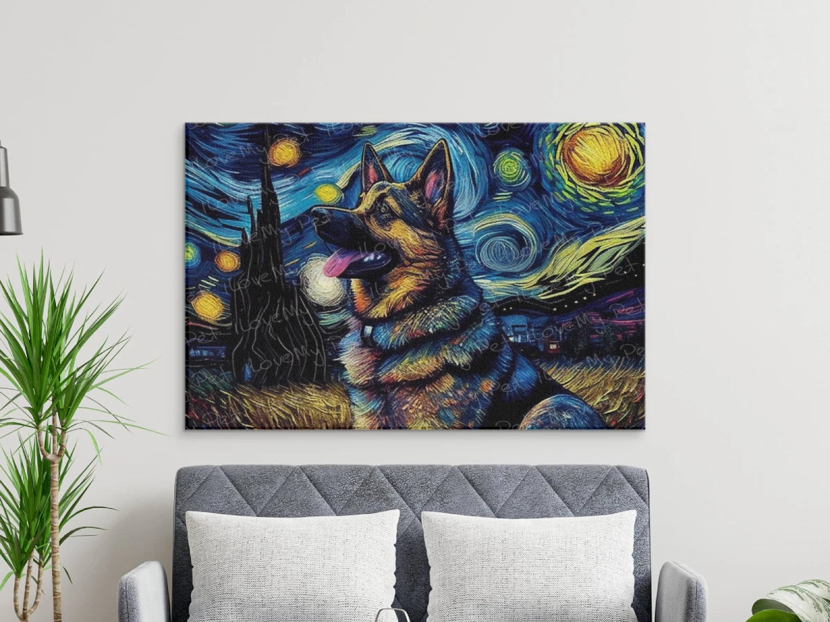 Magical Milky Way German Shepherd Wall Art Poster