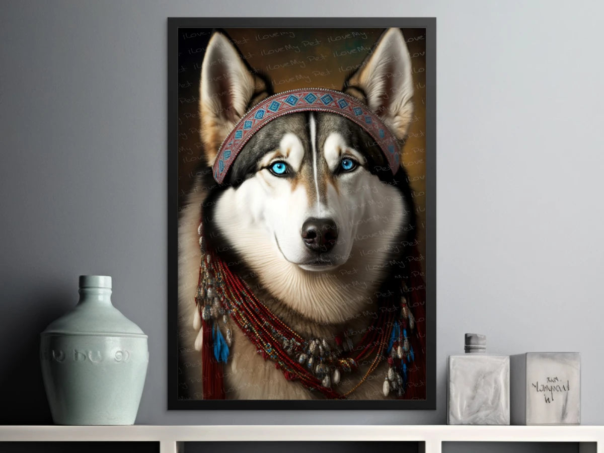 Arctic Native American Siberian Husky Wall Art Poster
