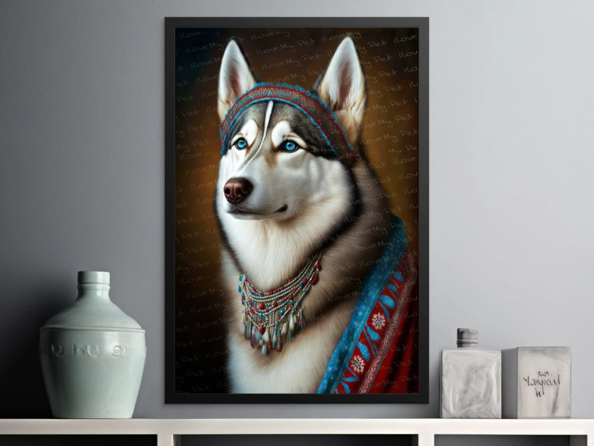 Tribal Trooper Siberian Husky Wall Art Poster