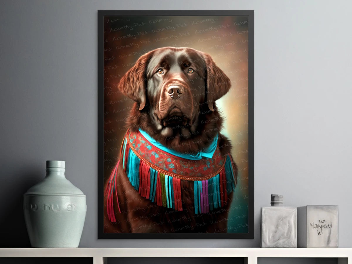 Traditional Tapestry Chocolate Labrador Wall Art Poster