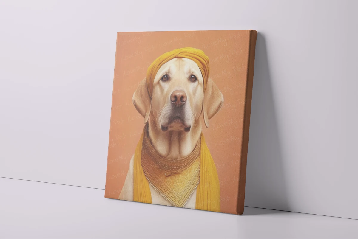 Golden Turban Yellow Labrador Wall Art Poster