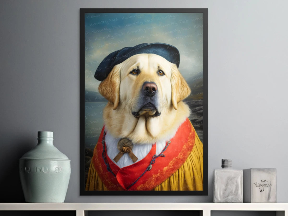 Regal Radiance Yellow Labrador Wall Art Poster