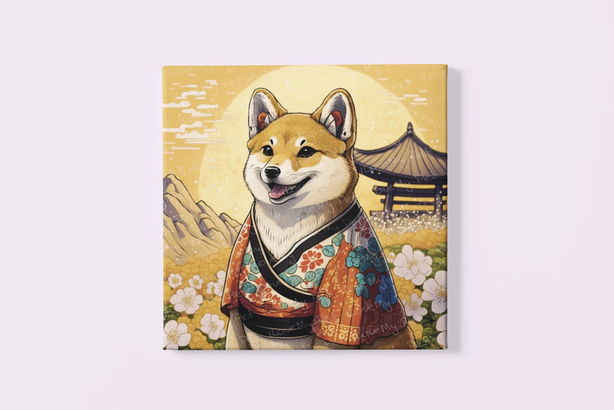 Cherry Blossom Euphoria Shiba Inus Wall Art Posters - 2 Designs