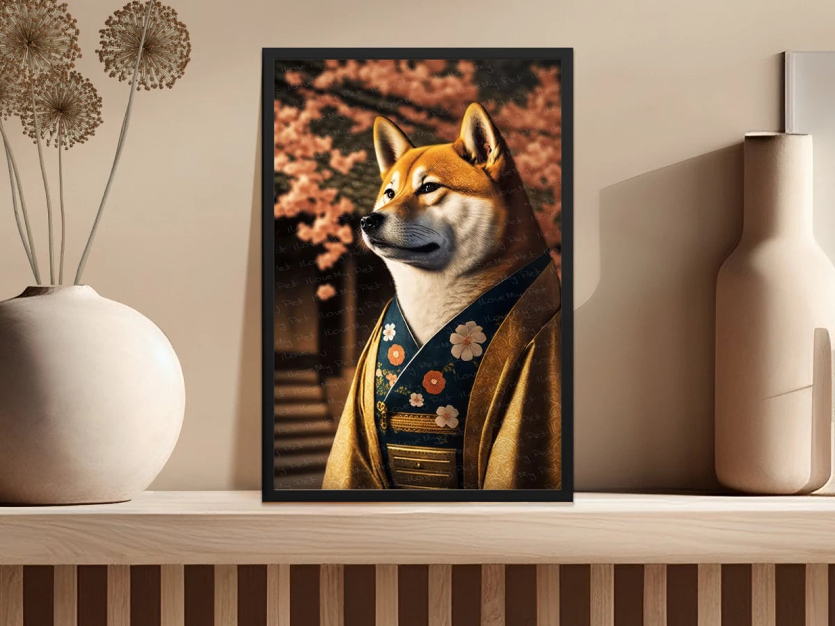 Sakura Serenity Shiba Inu Wall Art Poster