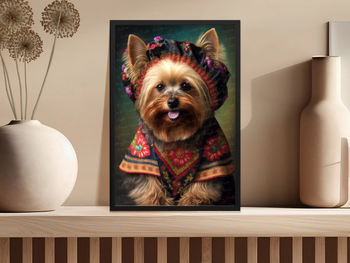 European Elegance Yorkie Wall Art Poster