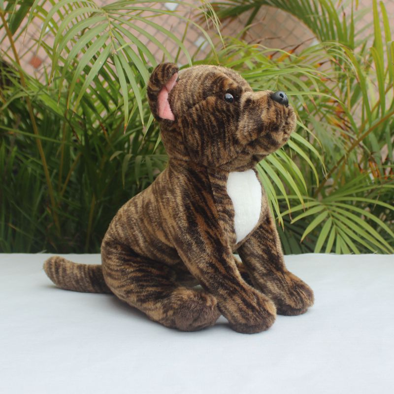 Brindle Pit Bull Love Stuffed Animal Plush Toy