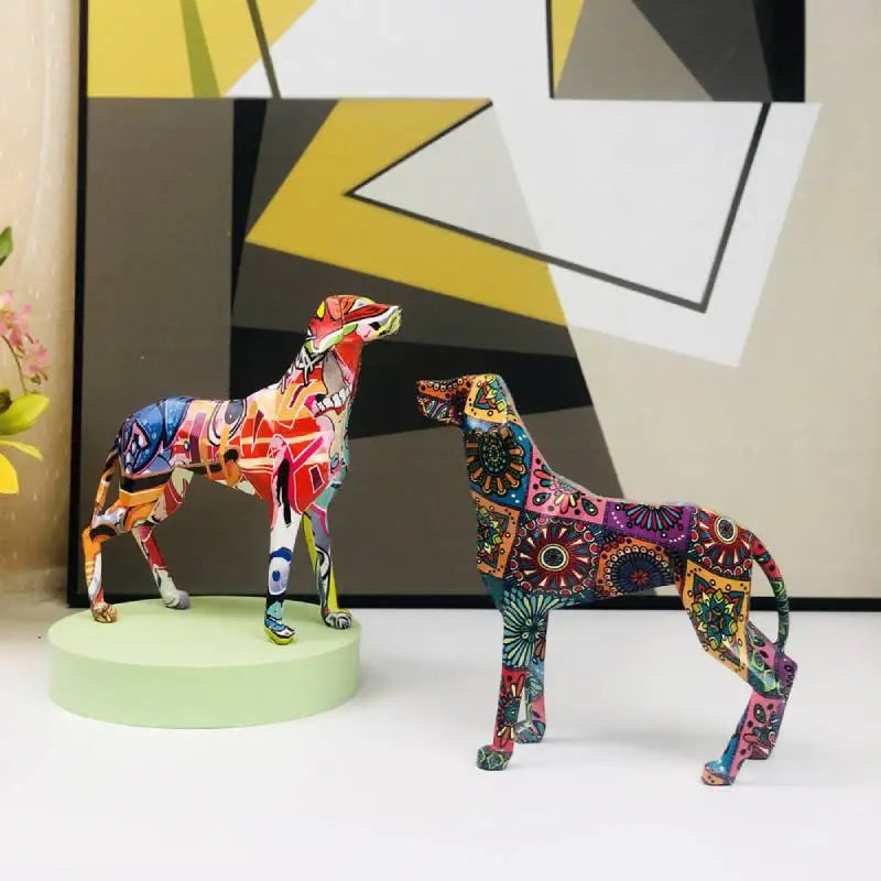 Color Splash Hydro Dip Art Weimaraner Statues