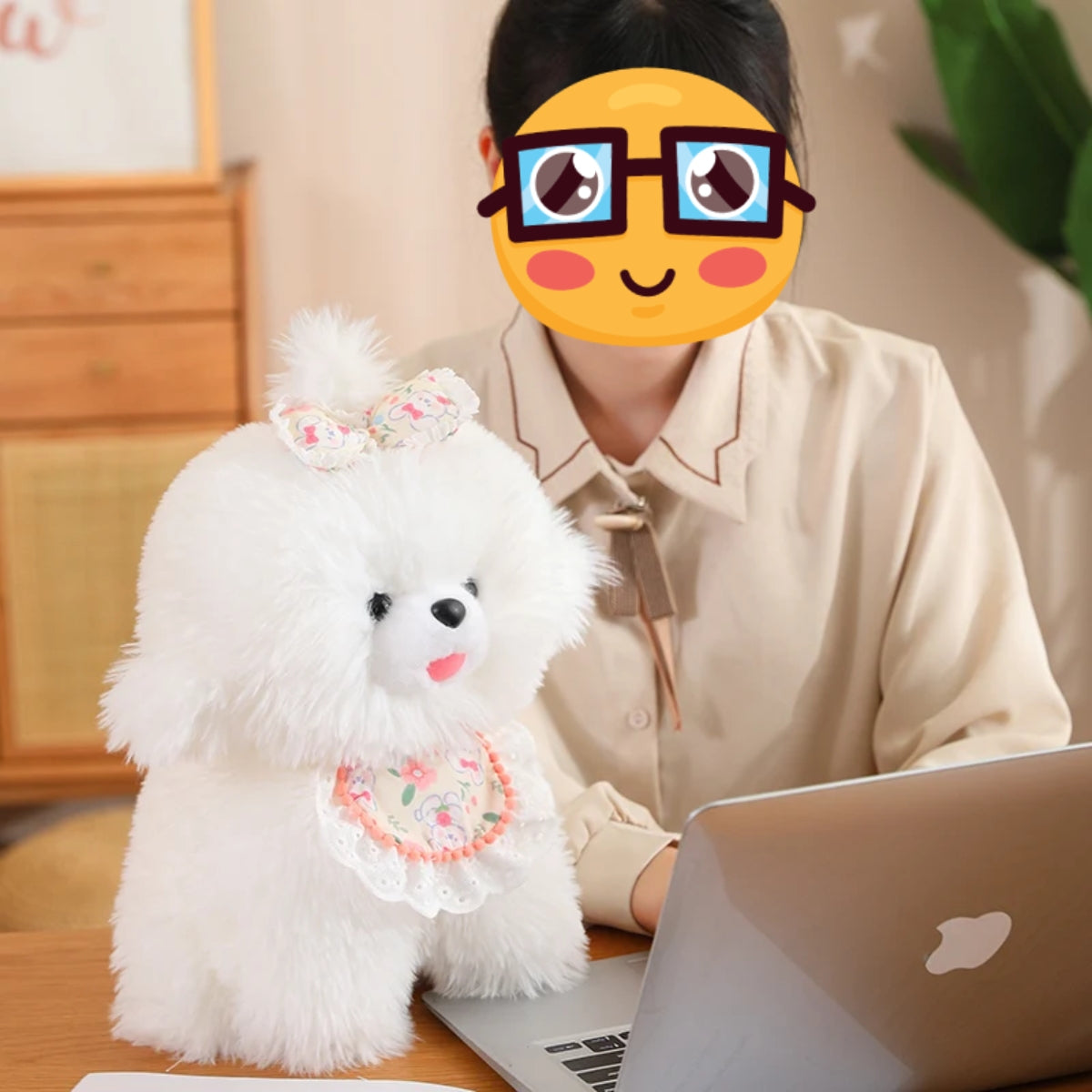 Cutest Baby Bib Bichon Frise Stuffed Animal Plush Toys