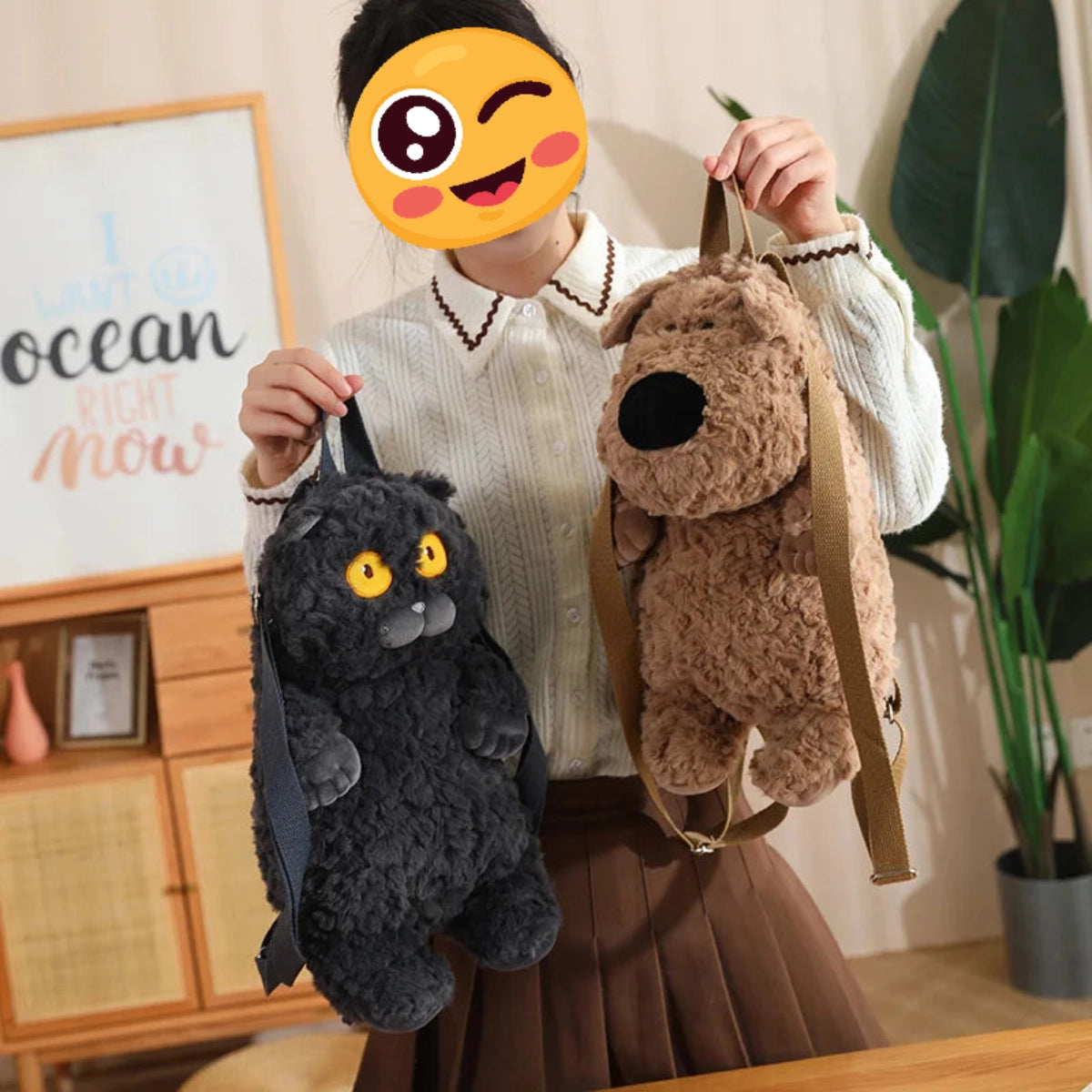 Cutest Chocolate Labrador Plush Backpack for Kids