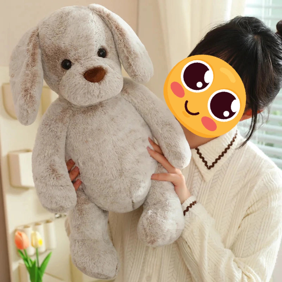 Cutest Sitting White Labrador Love Stuffed Animal Plush Toy