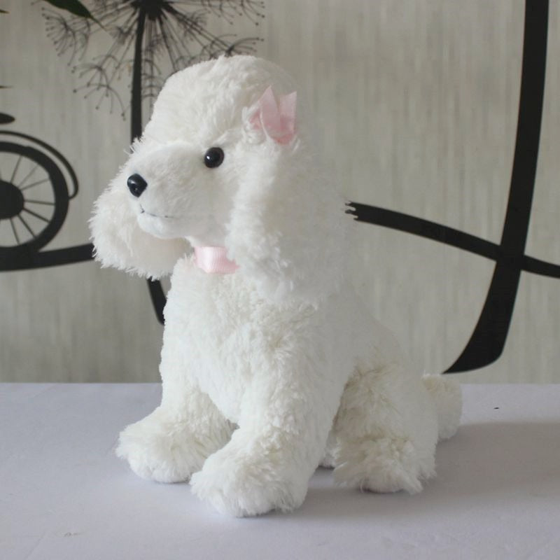 Cutest Sitting White Poodle Stuffed Animal Plush Toy