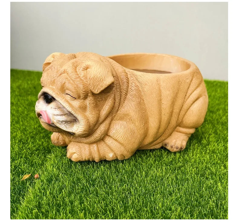 Everyday Sweetness English Bulldog Small Flower Pot Planter Vase