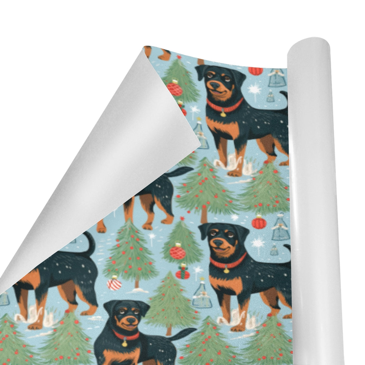 Rottweiler's Wrapping Paper - Festive Guardians Rottweiler's Christmas