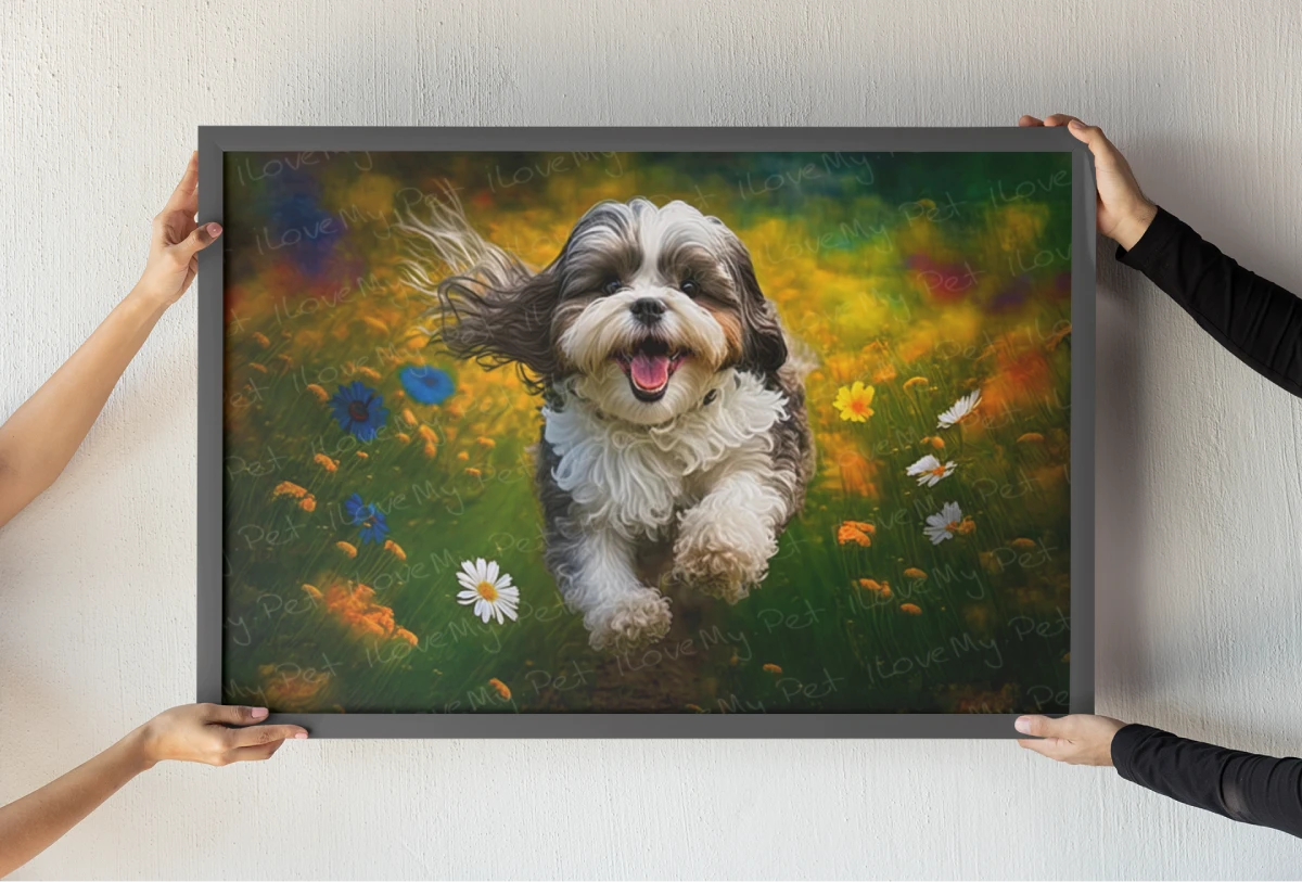 Floral Fiesta Shih Tzu Wall Art Poster