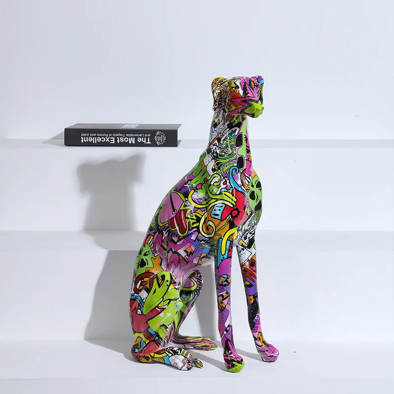 Hydro Drip Art Extra Large Greyhound / Whippet Statue
