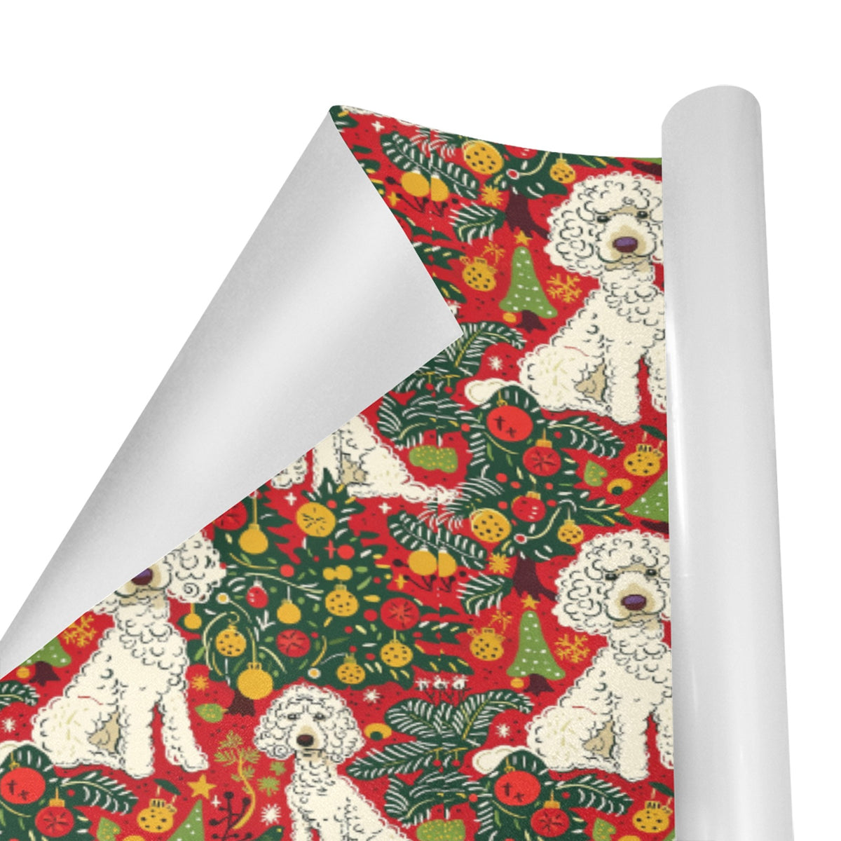 Jingle Bells and Poodle Tails Christmas Gift Wrapping Paper - 2 Rolls