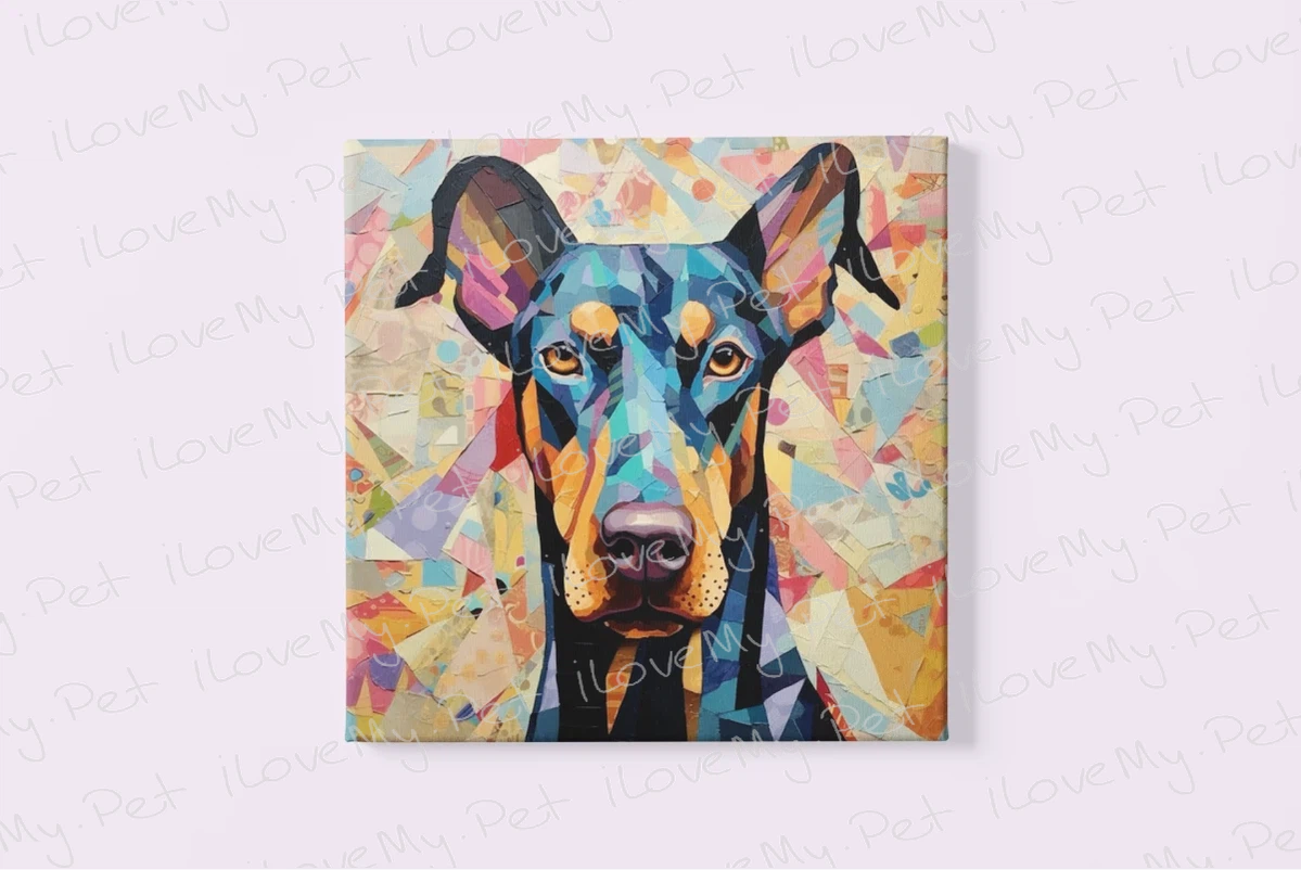 Kaleidoscopic Canine Doberman Framed Wall Art Poster