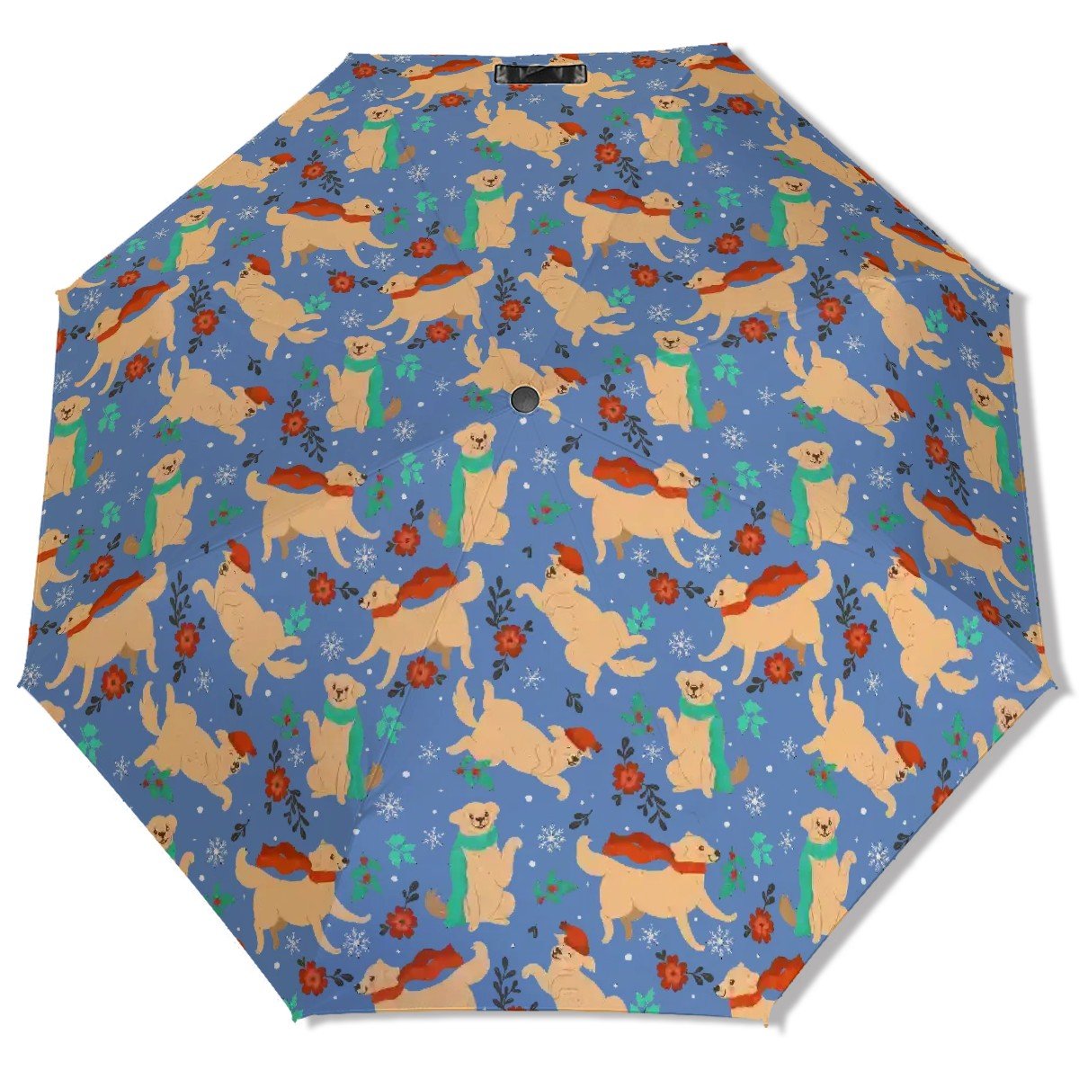 Labrador Umbrella - Merry Merry Yellow Labs Christmas