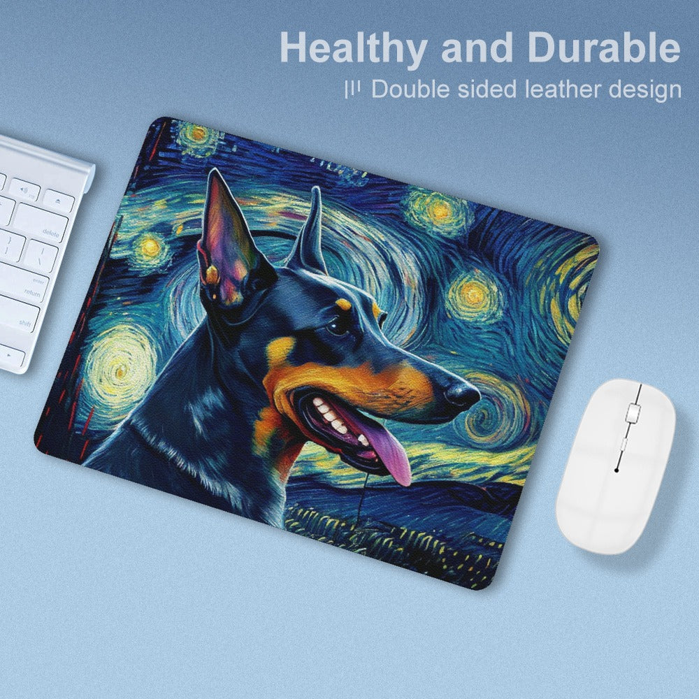 Milky Way Doberman Leather Mouse Pad