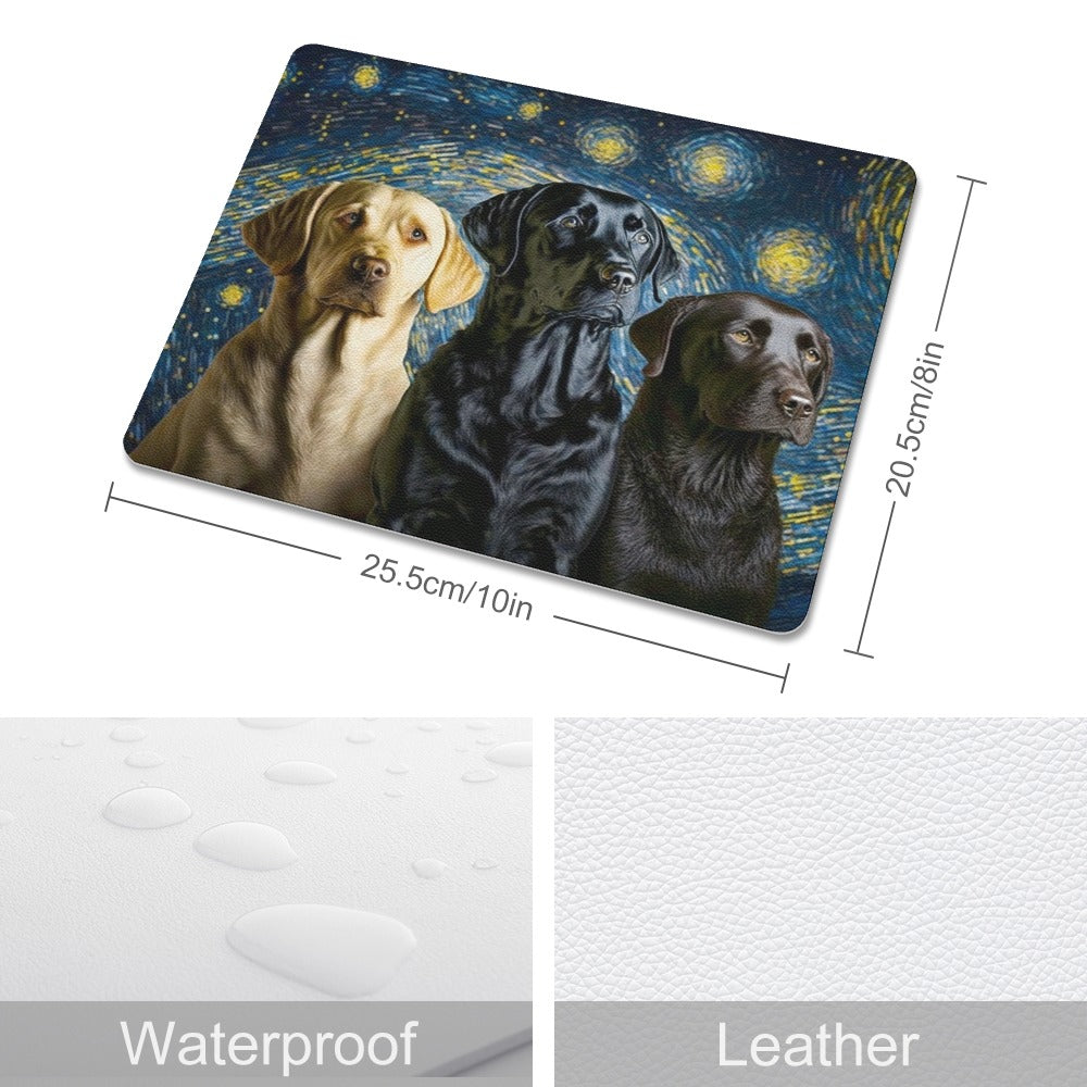 Milky Way Labradors Leather Mouse Pad