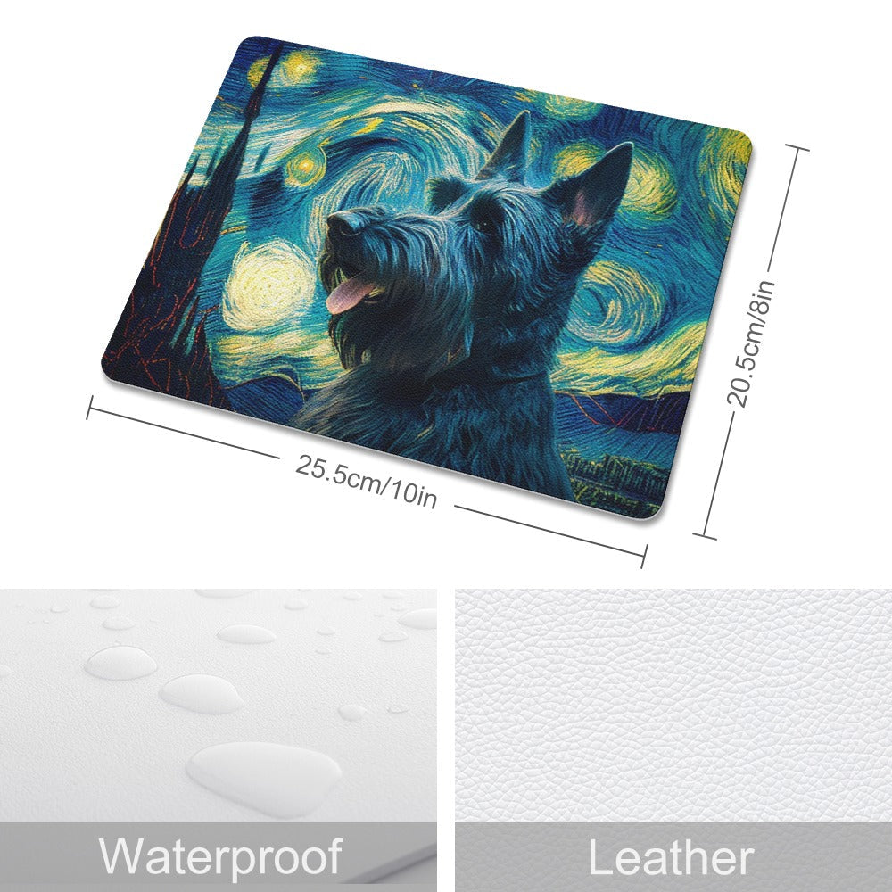 Scottish Terrier Mouse Pad - Milky Way Scottish Terrier - PU Leather