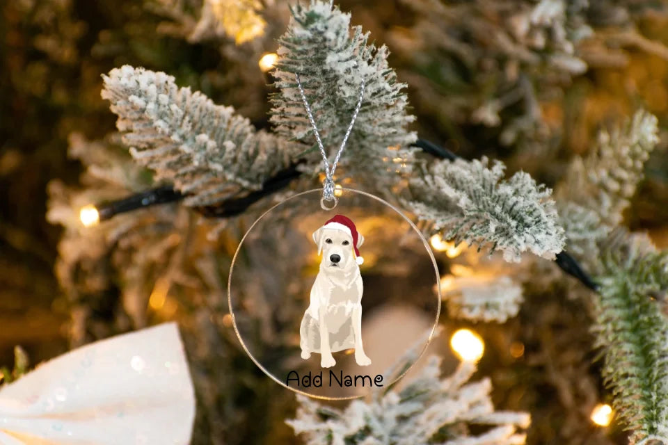 Personalized Yellow Labrador Love Christmas Tree Ornaments