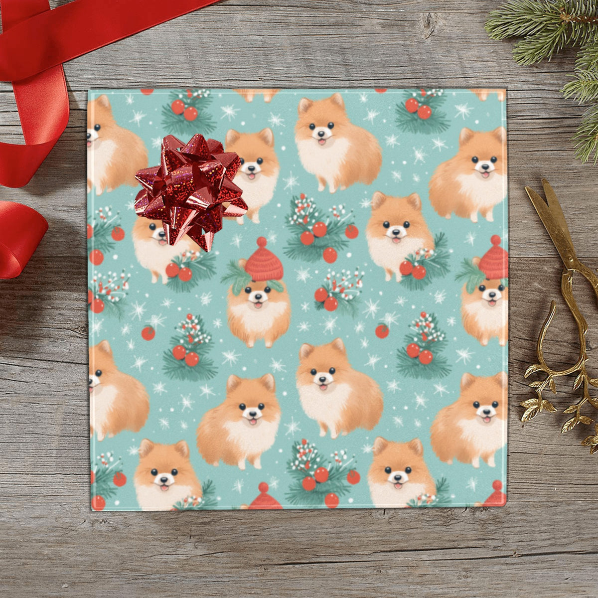 Pom-Pom Christmas Holiday Cheer Gift Wrapping Paper - 2 Rolls