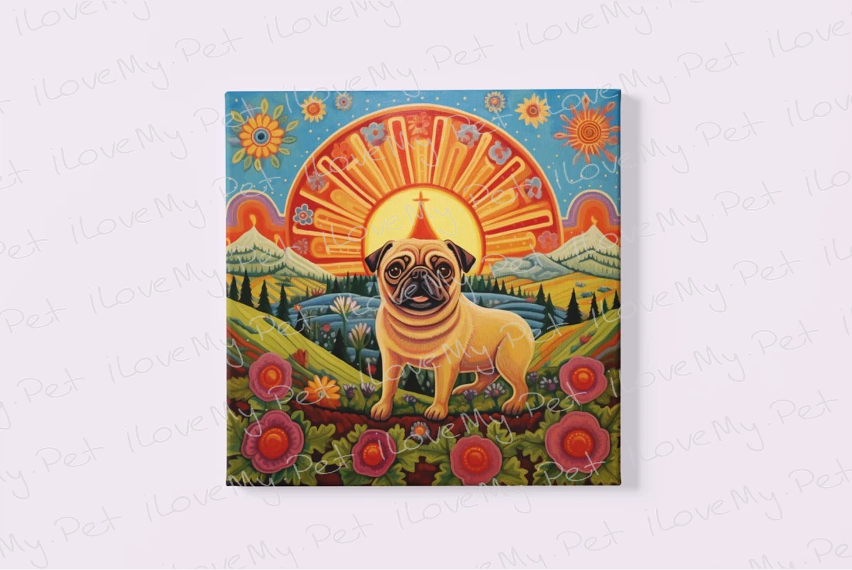 Pug Poster - Pug's Radiance Canvas Poster