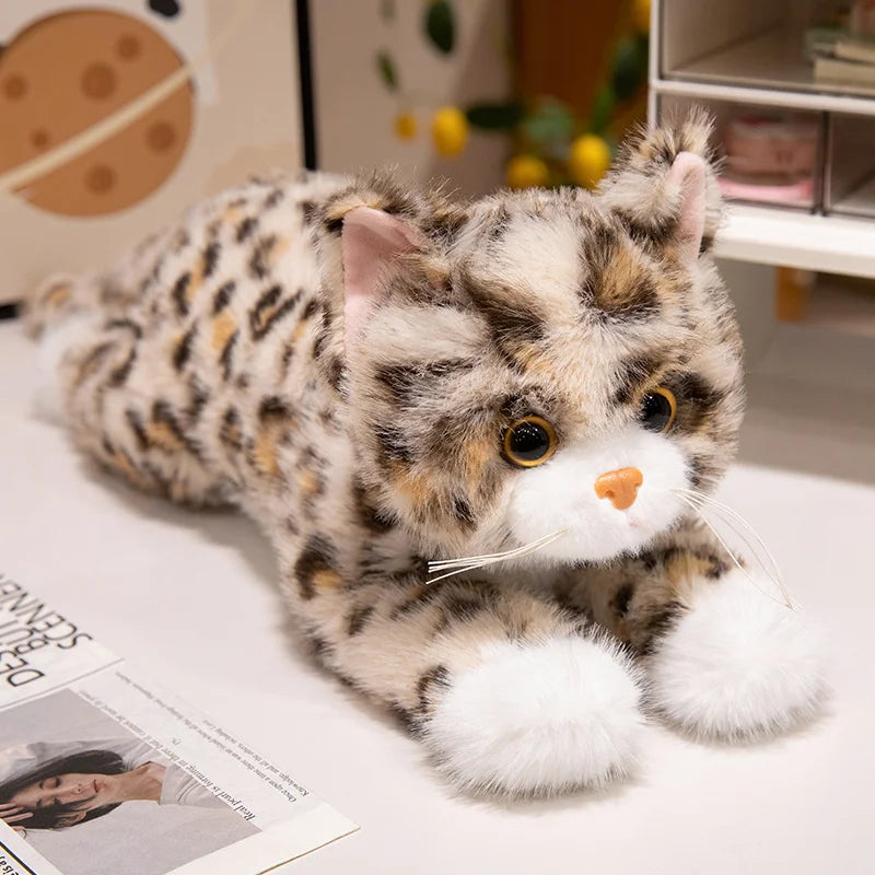 Realistic Hug Me Snow Mink Bengal Cat Stuffed Animal Plush Toys