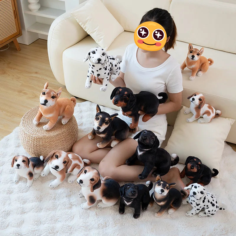 Realistic Sitting Small Doberman Stuffed Animal Plush Toys