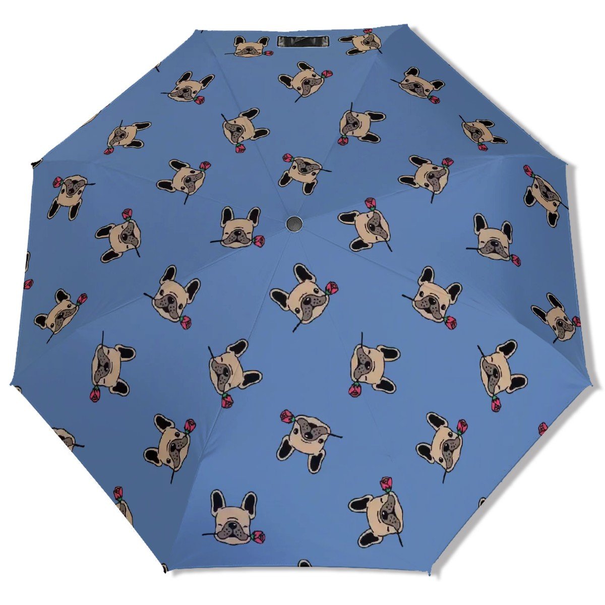 French Bulldog Umbrella - Red Rose Fawn Frenchies