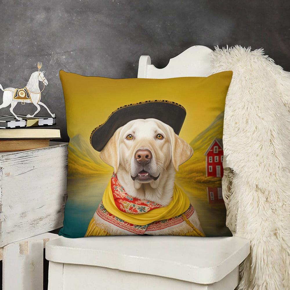 Renaissance Canine Yellow Labrador Plush Pillow Case