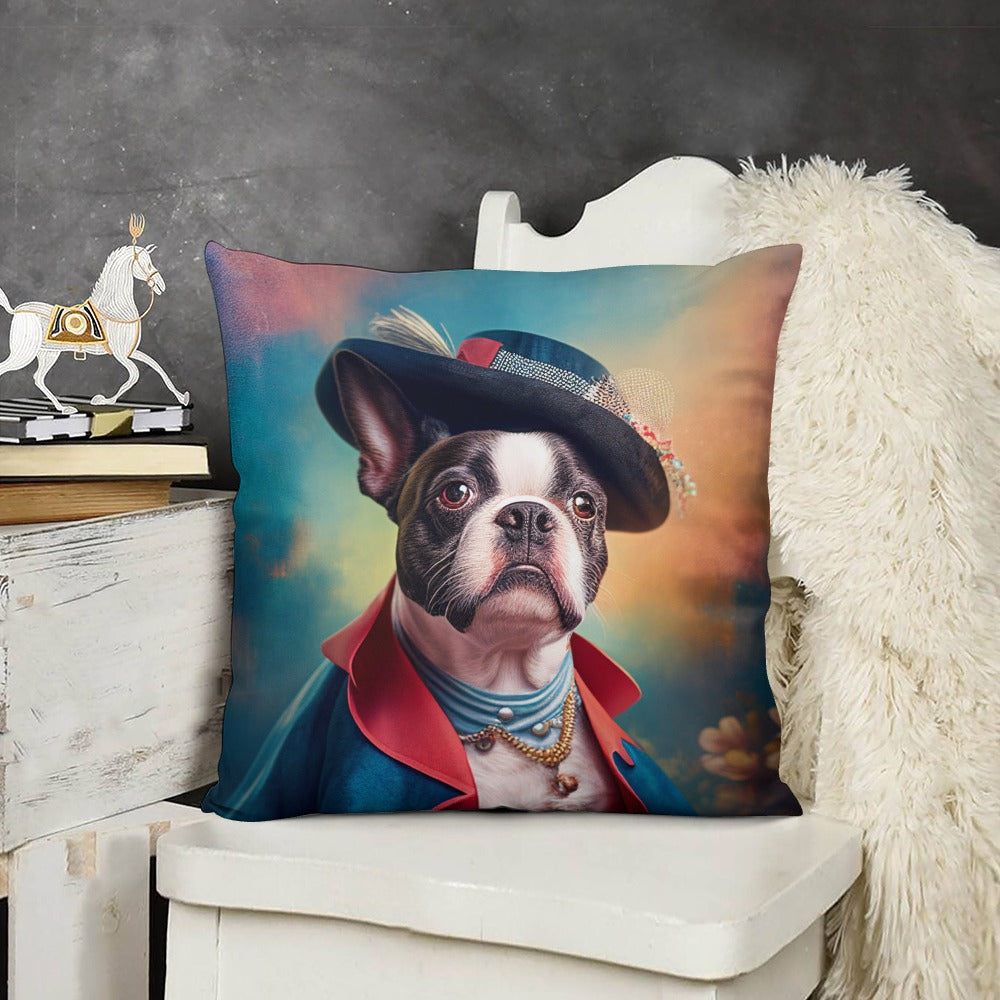 Revolutionary Ruff Boston Terrier Plush Pillow Case