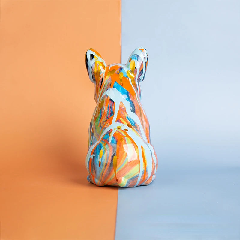 Spectrum Splash Hydro Dip Art French Bulldog Statue