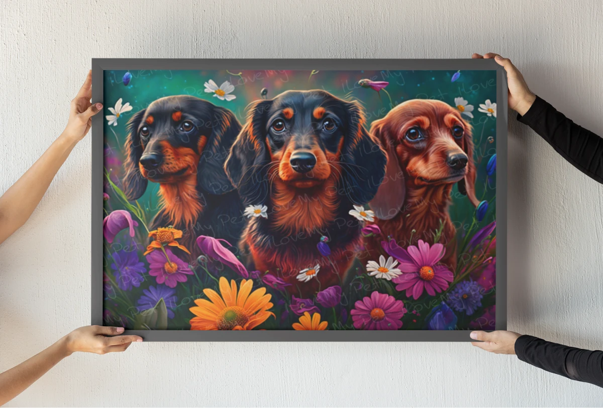 Spring Serenade Dachshunds Delight Wall Art Poster