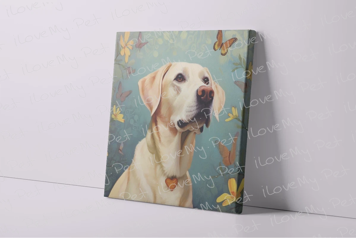 Butterfly Companions Yellow Labrador Wall Art Poster