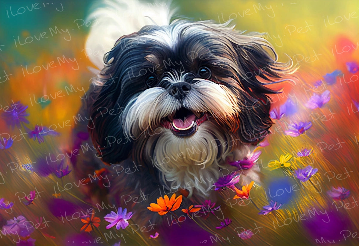 Vibrant Visions Shih Tzu Wall Art Poster