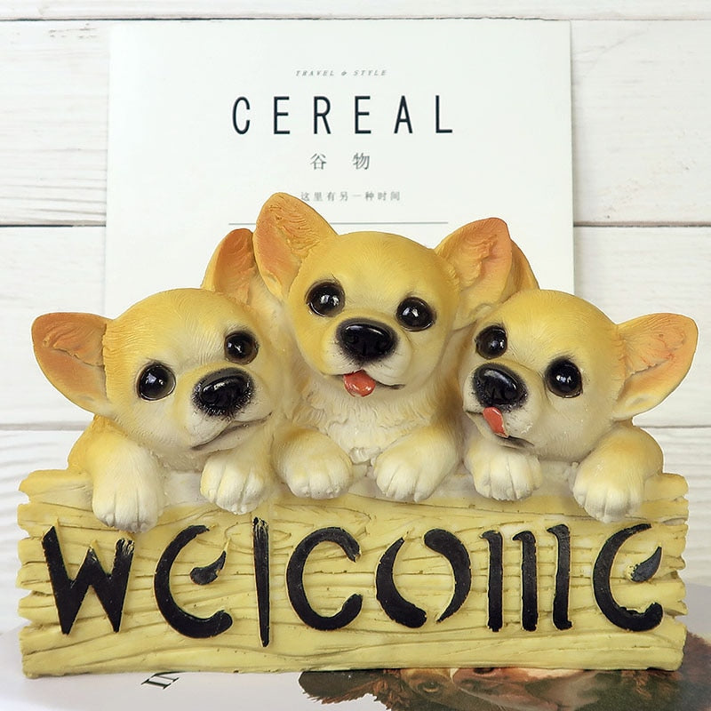 Warm Dog Welcome Statue