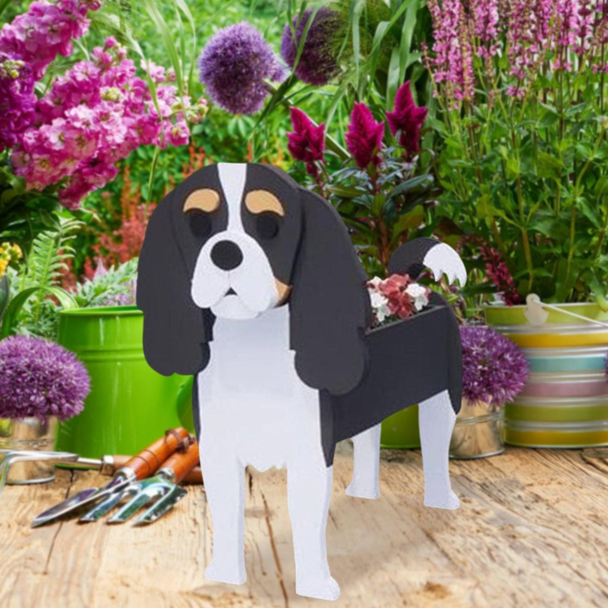 3D Cavalier King Charles Spaniel Love Small Flower Planter