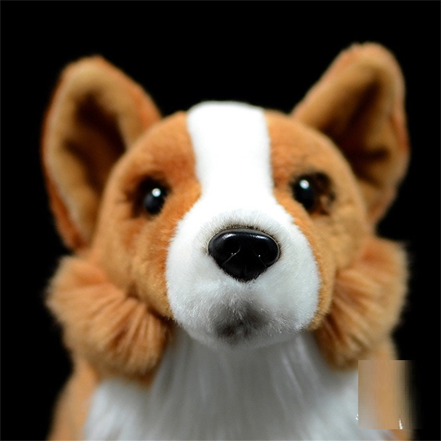 Lifelike Realistic Sitting Corgi Stuffed Animal Plush Toy