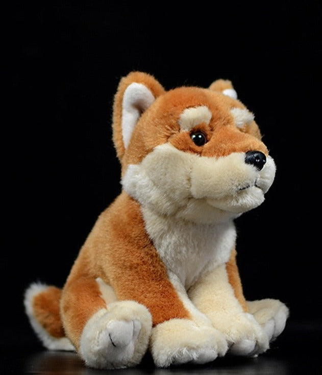 Lifelike Realistic Sitting Shiba Inu Stuffed Animal Plush Toy
