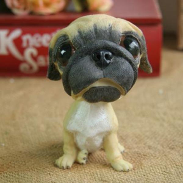 Pug Bobblehead - Realistic Lifelike Pug Bobblehead