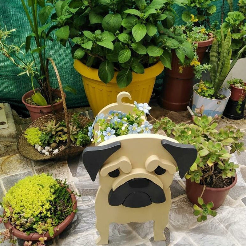 3D Pug Love Small Flower Planter
