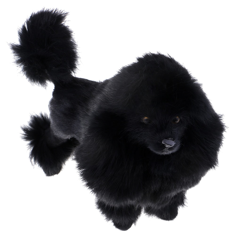 Realistic Black Poodle Stuffed Animal Plush Toy