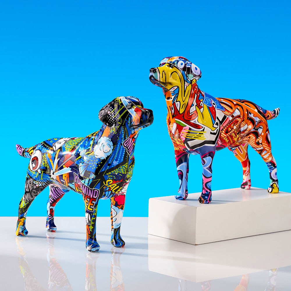 Stunning Labrador Design Multicolor Resin Statues