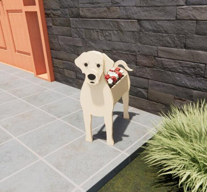 3D Yellow Labrador Love Small Flower Planter